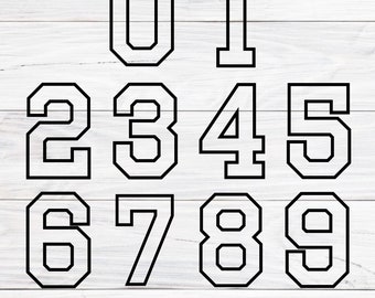 Sport Numbers SVG PNG - Etsy
