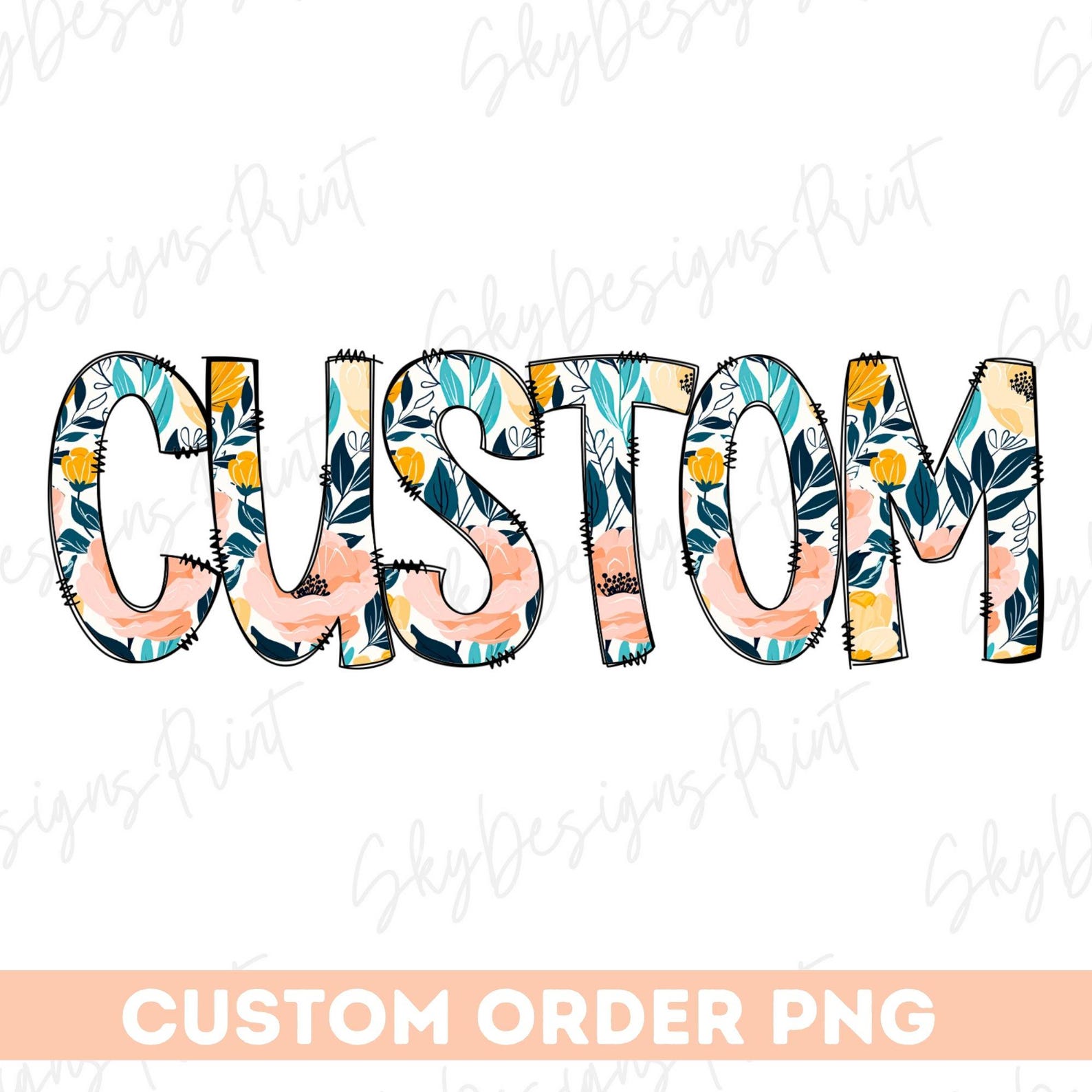 Custom Floral Text PNG, Custom Floral Name PNG, Floral Mama Png, Custom ...