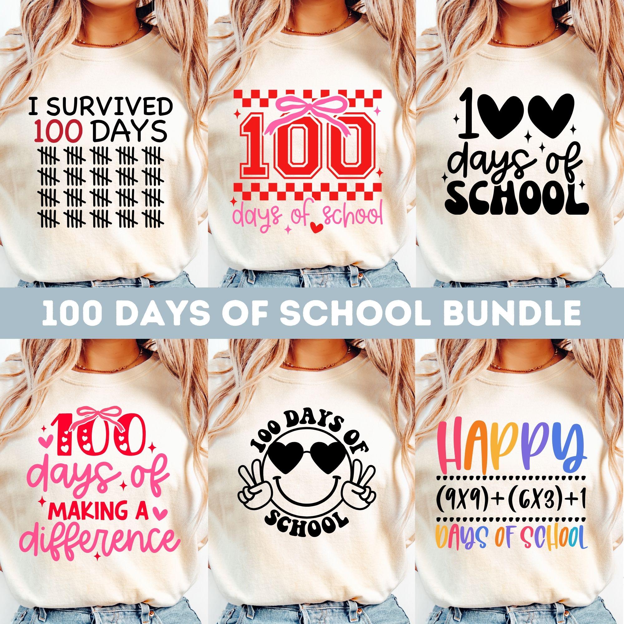 100 Days of School SVG Bundle, Teacher & Kids Shirt Cut Files, 100th ...