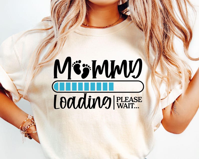 Mommy Loading Baby Boy Announcement SVG: Pregnancy Cut File (digital ...