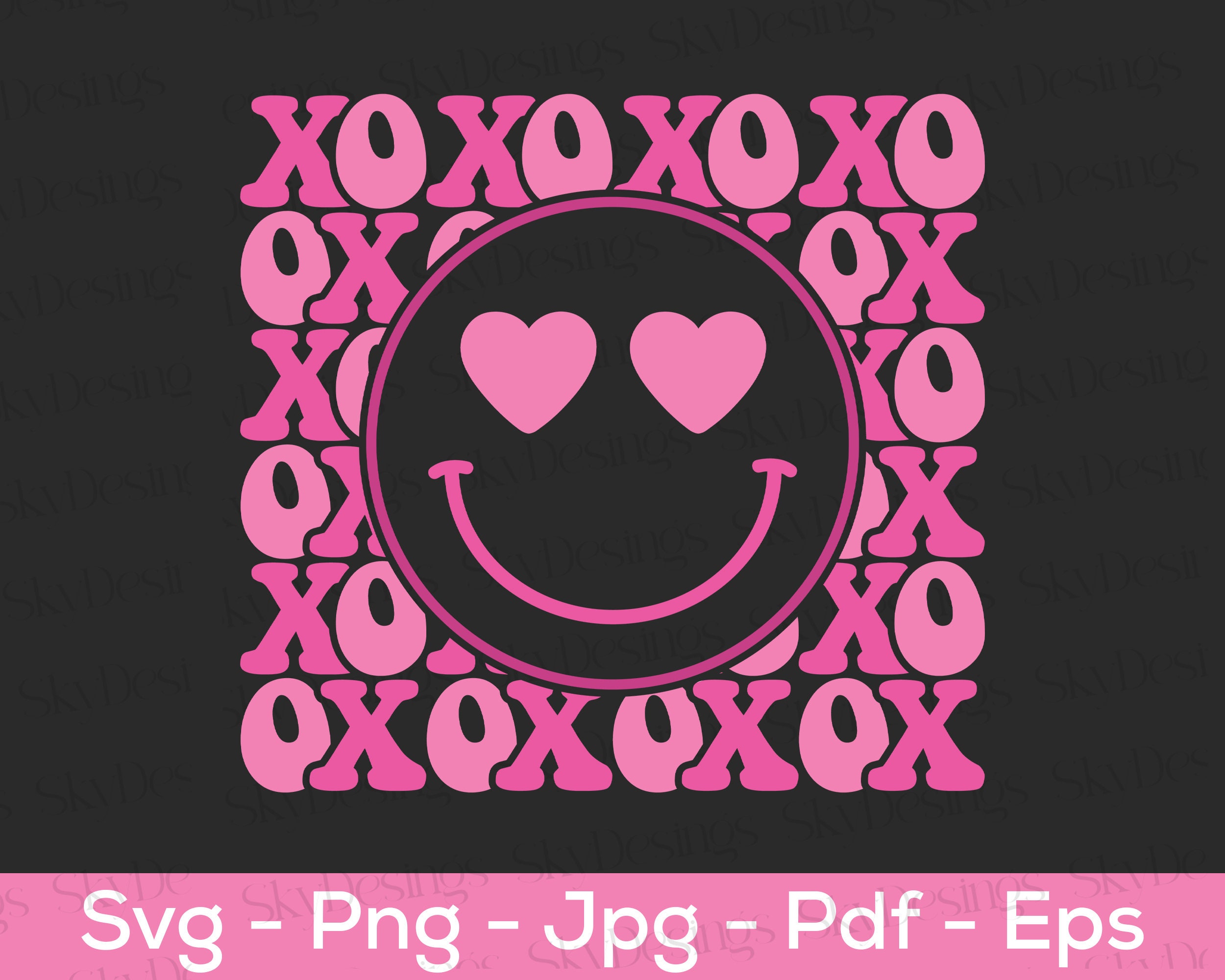 Happy Face SVG Love Happy Face SVG XOXO Svg Love Heart Svg - Etsy
