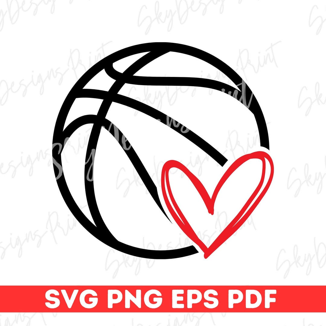 Basketball With Heart SVG, Basketball Svg, Basketball Shirt Svg ...