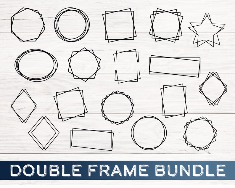 Double Frame SVG Bundle Square Frame Svg Split Monogram - Etsy