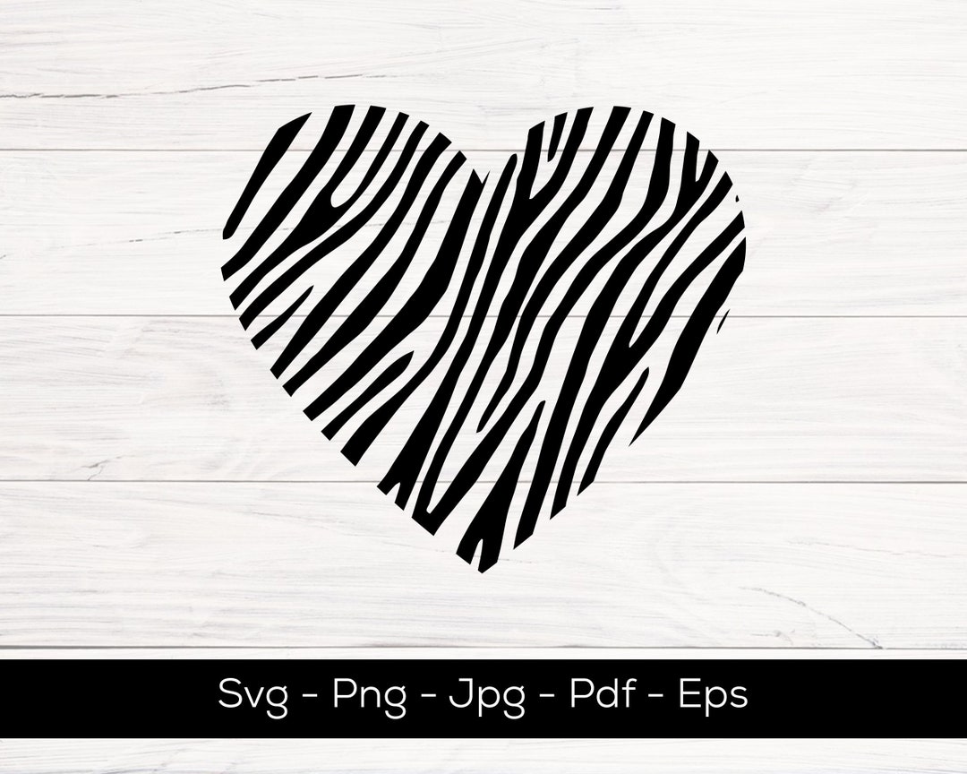 Zebra Heart Svg, Valentine Svg, Zebra Print Heart Svg, Animal Print ...