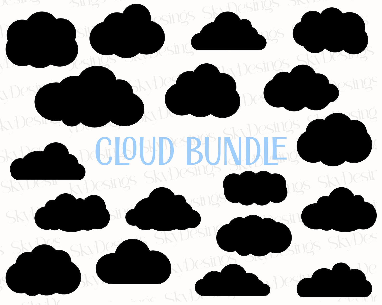Cloud Svg Bundle Clouds Svg Clouds Clipart Sky Svg Cloud - Etsy Australia