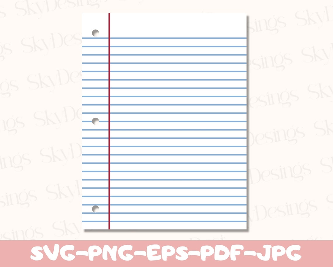 Lined Notebook SVG, Notebook Paper PNG, Lined Paper SVG, Lined Notebook ...