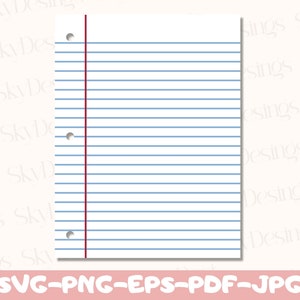 Lined Notebook SVG, Notebook Paper PNG, Lined Paper SVG, Lined Notebook ...