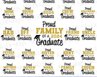 Proud Family of 2024 Graduate SVG Bundle, Proud Graduate Family Png ...