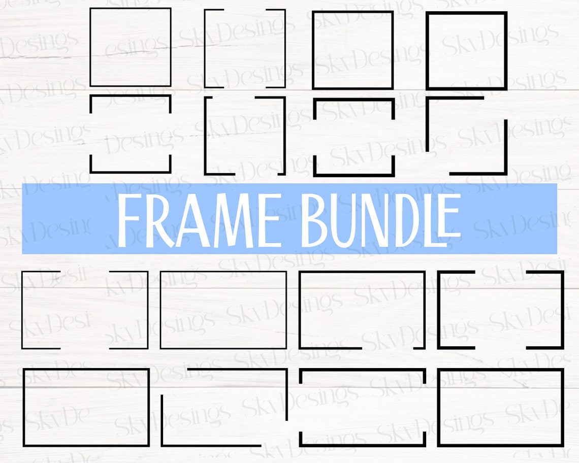 Square and Rectangle Frame SVG Bundle, Borders Clipart (digital ...