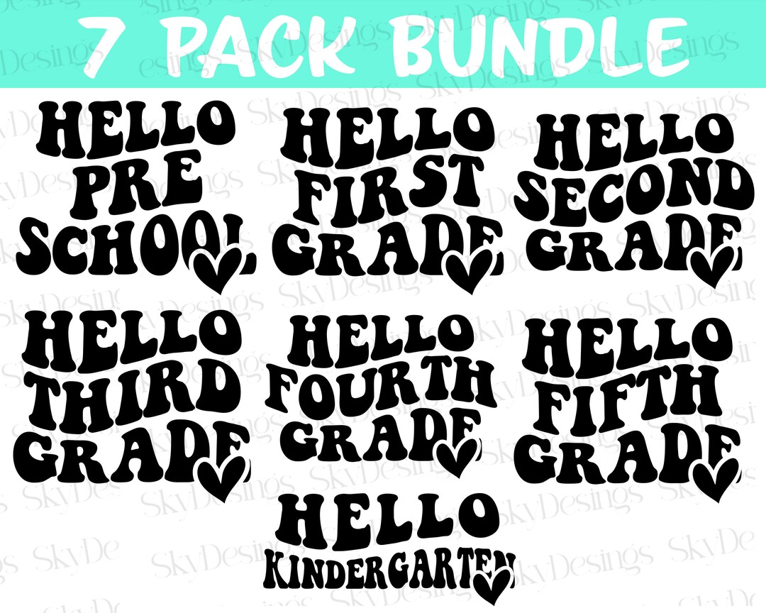 Hello School SVG Bundle, Back to School SVG, Teacher SVG, School Grade ...