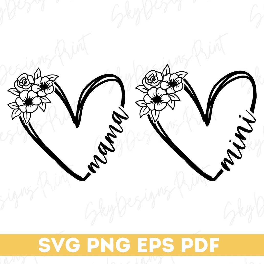 Mama Mini Floral Heart SVG, Mama Mini Svg, Mama Mini Shirt Svg, Mama ...