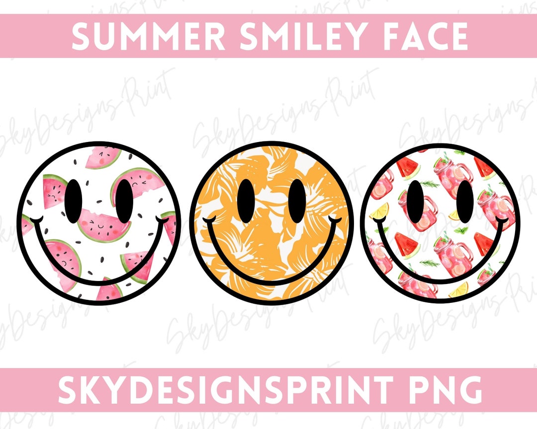 Summer Smile Face PNG, Floral Smile Face Png, Summer Vibes Png ...