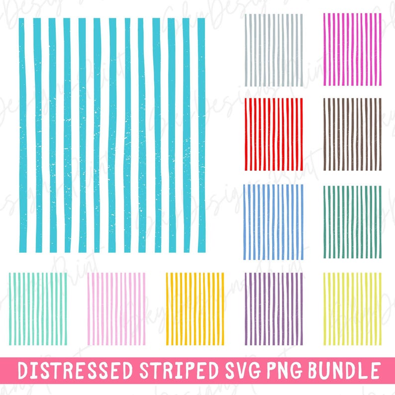 Distressed Striped SVG Bundle, Striped PNG Bundle, Retro Grunge Striped ...