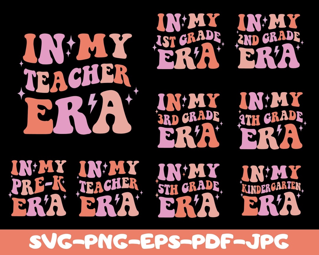 Back to School Svg Bundle, in My Teacher Era Svg Bundle, School Grade ...
