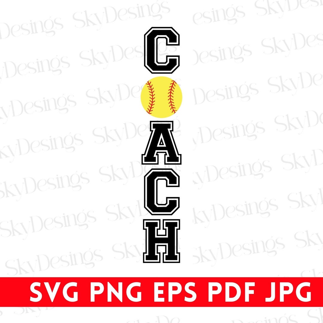 Vertical Softball Coach Design SVG, Game Day Gift (digital Download) - Etsy