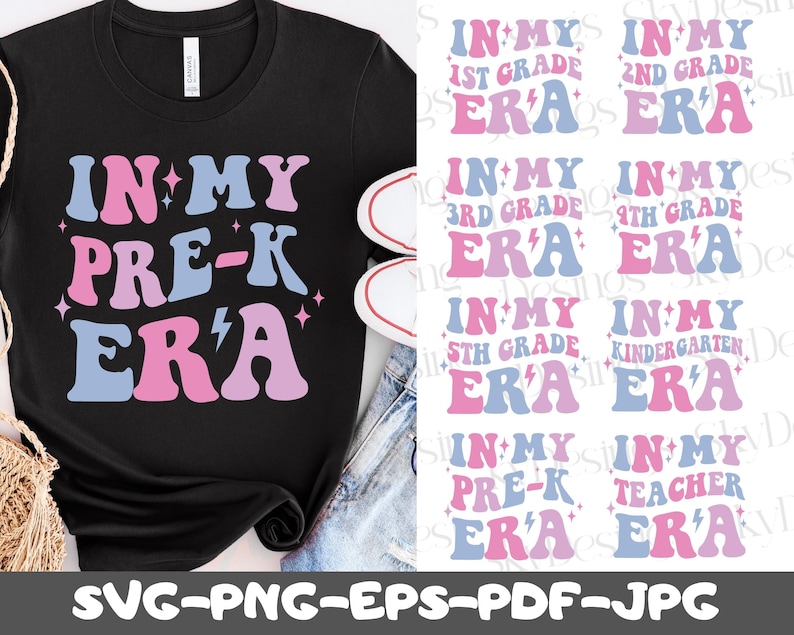 Teacher Era SVG Bundle, Back to School, Cricut Cut Files (digital ...