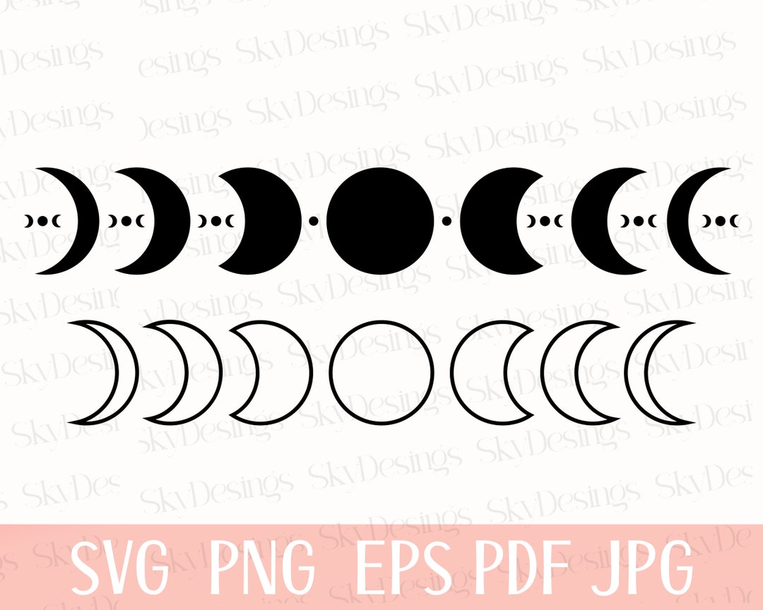 Moon Phase Svg Files Moon Svg Crescent Moon Svg Moon Phases Svg