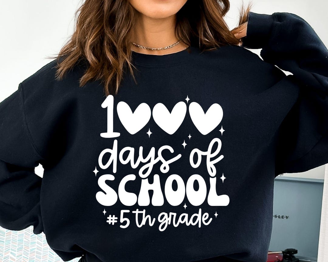 1000 Days of School SVG, 1000 Days Heart Svg, 5th Grade Svg, 1000 Days ...