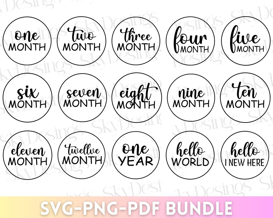 Baby Monthly Milestone Svg, Monthly Milestone Svg, Baby Milestone Svg ...