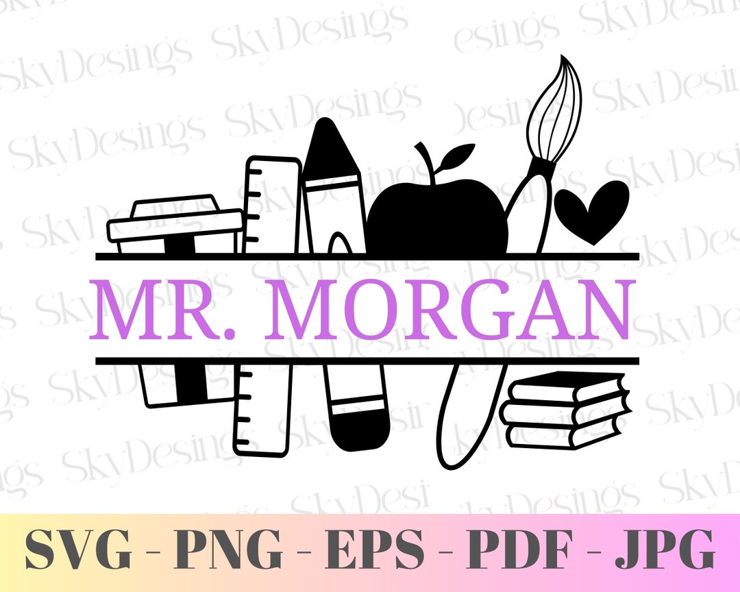 Teacher Monogram SVG, Teacher Svg, Teacher Name Frame Svg, Teacher ...