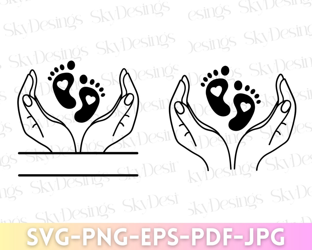 Baby Feet SVG, Hands and Baby Feet Svg, Baby Footprint Svg, Monogram ...