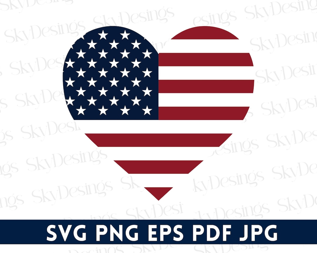 American Flag Heart SVG, Patriotic 4th of July (digital Download) - Etsy