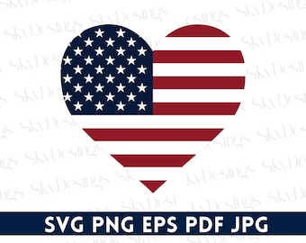 Heart Flag Svg, 4th of July SVG, July 4th Svg, Fourth of July Svg ...