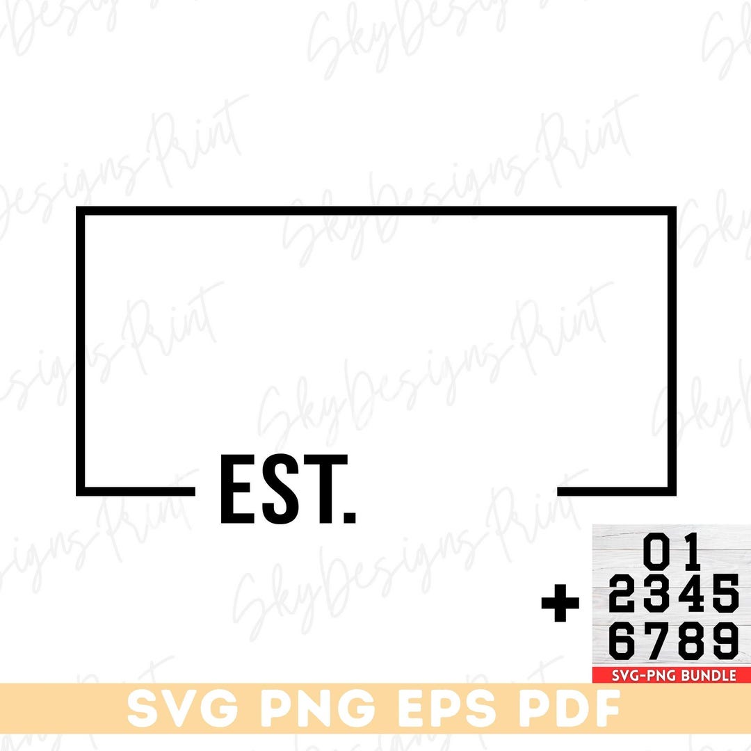 Rectangle EST. Frame SVG: Wedding, Family Date (digital Download) - Etsy
