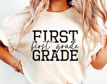 Little Miss First Grade SVG: Back to School Shirt Design (digital ...