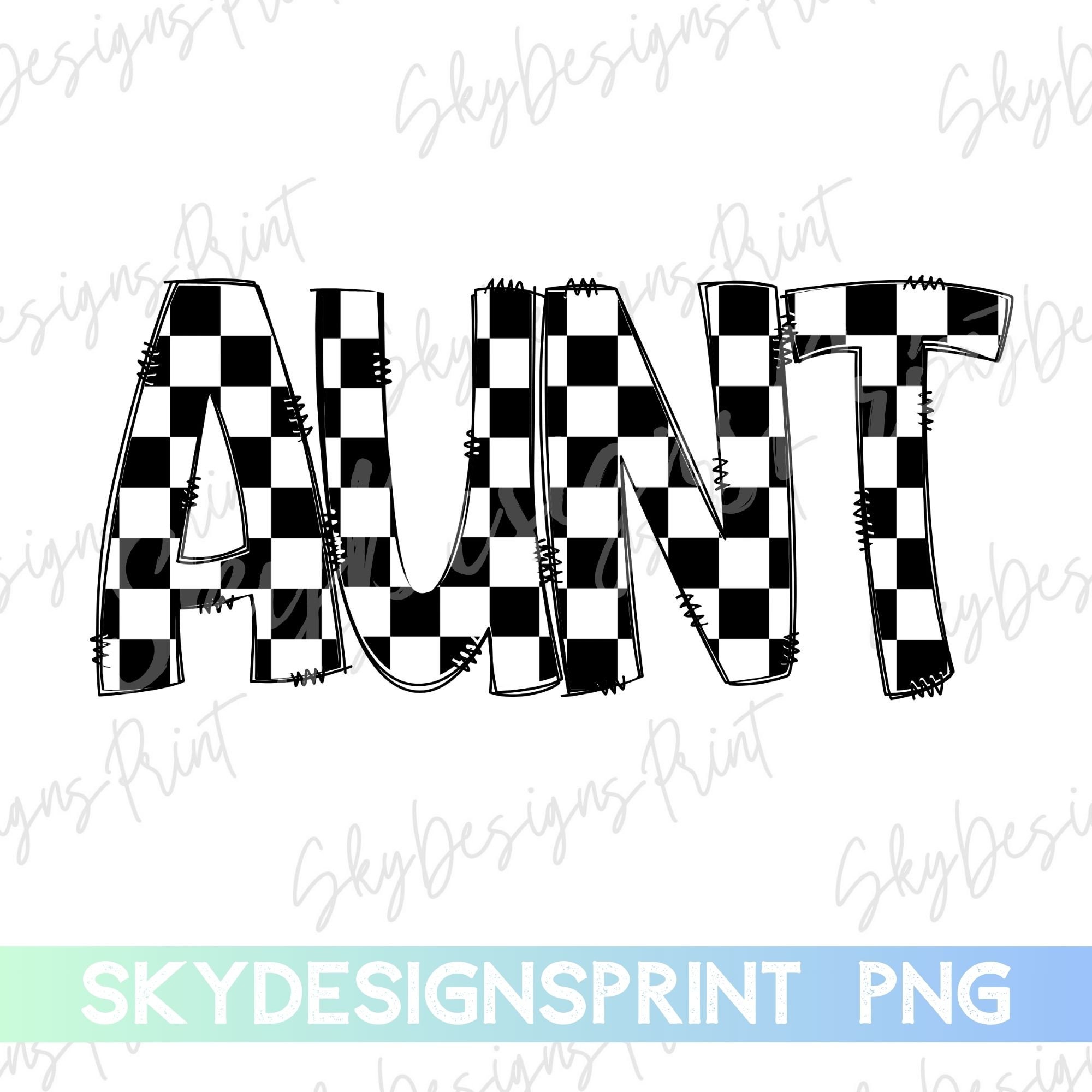 Checkered Aunt PNG, Racing T-shirt Design (digital Download) - Etsy