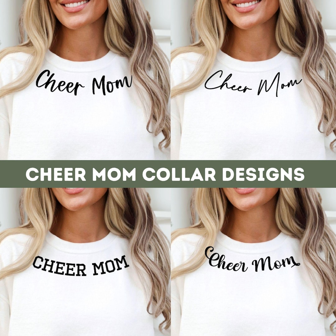 Cheer Mom Collar SVG, Cheer Mom Shirt Collar Svg, Curved Cheer Mom Svg ...