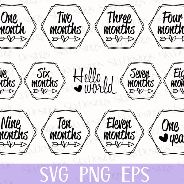 Baby Monthly Milestone Svg - Etsy