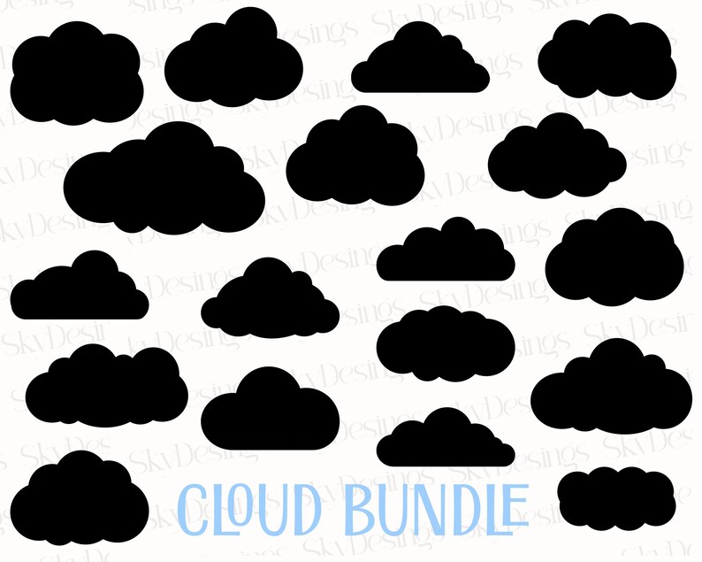 Cloud Svg Bundle Clouds Svg Clouds Clipart Sky Svg Cloud - Etsy Canada