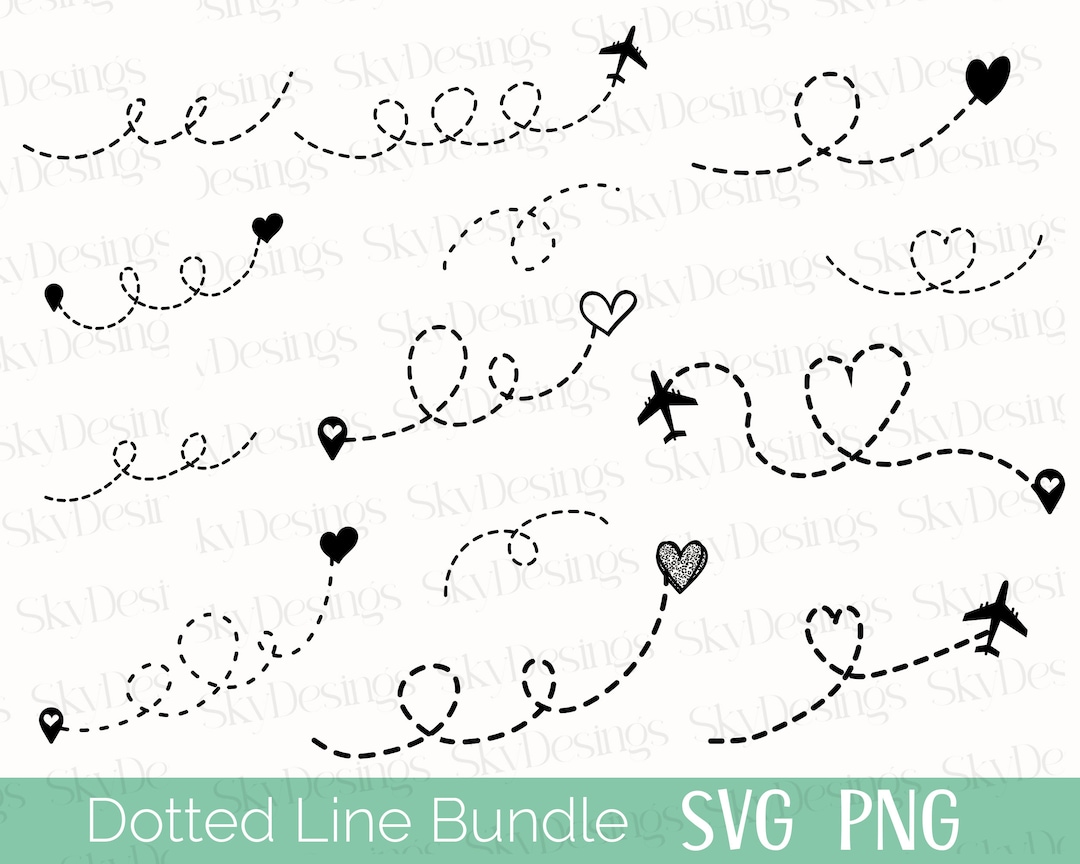 Dotted Line SVG PNG, Airplane Path Svg, Dashed Line Svg, Plane Route ...