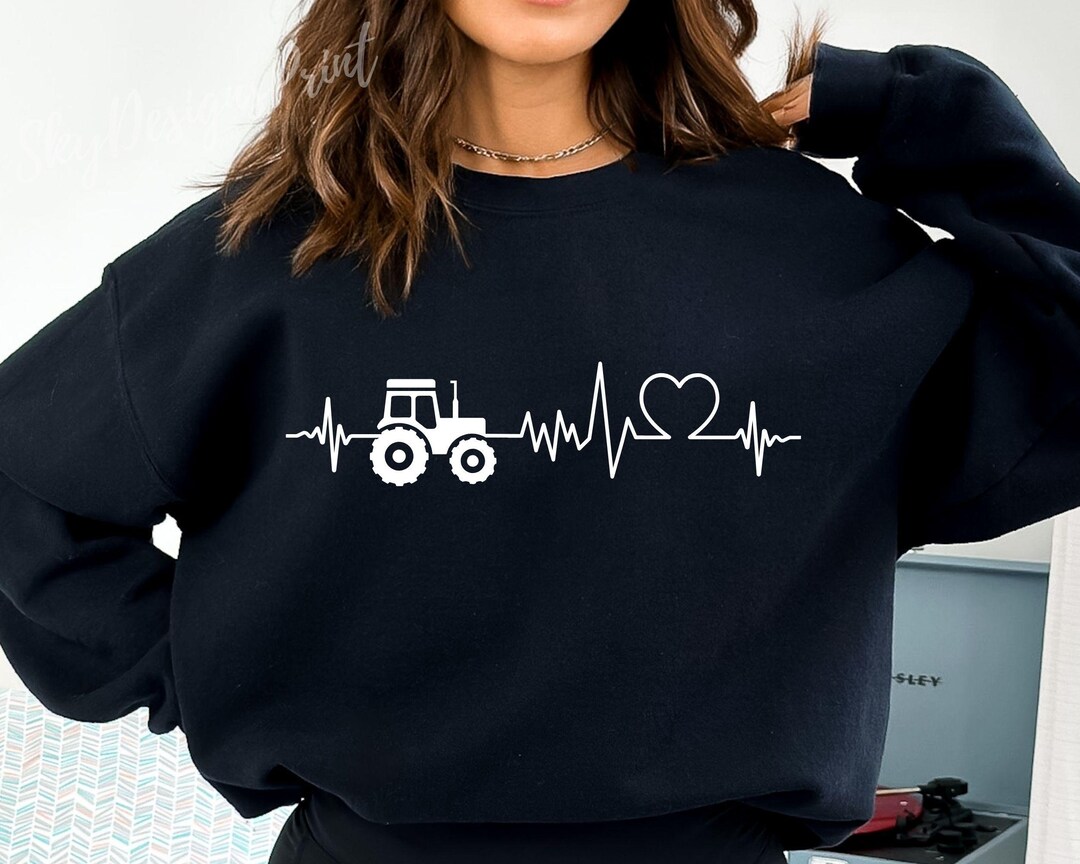 Tractor Heartbeat SVG, Farm Tractor Svg, Tractor Ekg Pulse Svg, Farmer ...