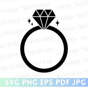 Diamond Ring SVG, Engagement Ring Svg, Diamond Wedding Ring Svg, Ring ...