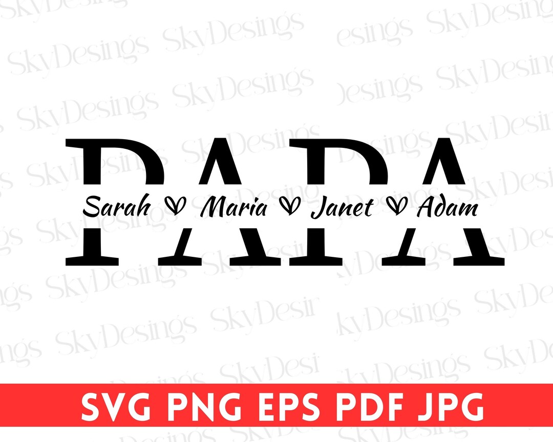 Papa SVG, Papa Split Name Frame Svg, Father Svg, Father's Day Svg, Papa ...