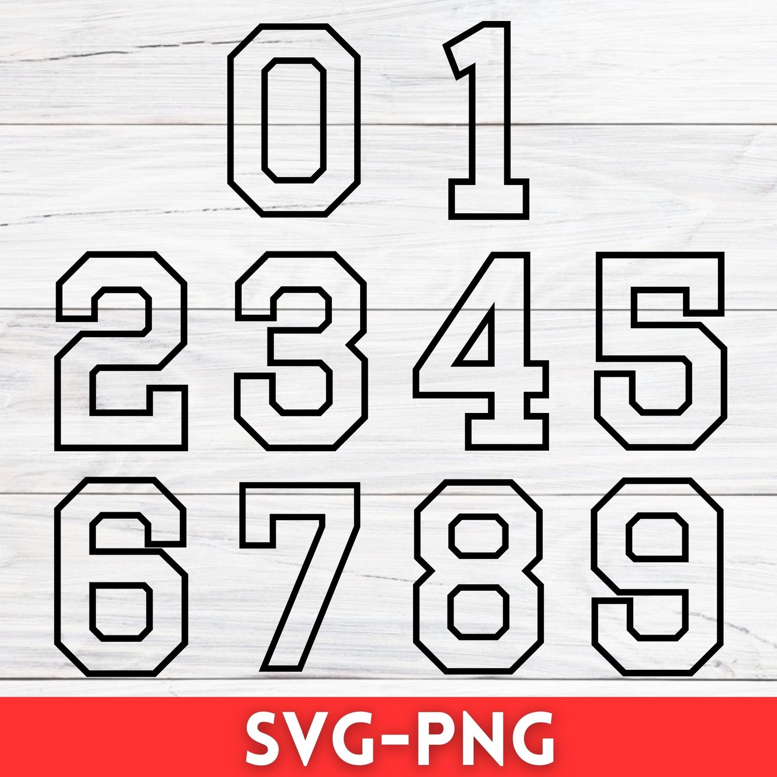 Sports, Jersey Numbers Templates SVG PNG, Sport Numbers SVG, Varsity ...