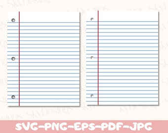 Lined Paper PNG School SVG - Etsy