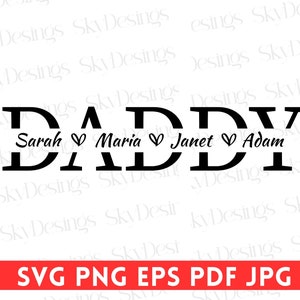 Daddy Split Name SVG, Father's Day Gift (digital Download) - Etsy