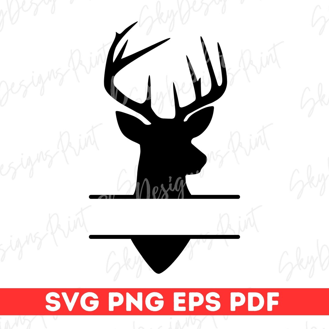 Deer Head Monogram SVG, Deer Split Frame SVG, Deer Name Frame Svg ...