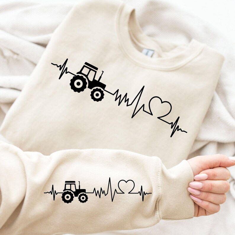 Tractor Heartbeat SVG, Farm Tractor Svg, Tractor Ekg Pulse Svg, Farmer ...