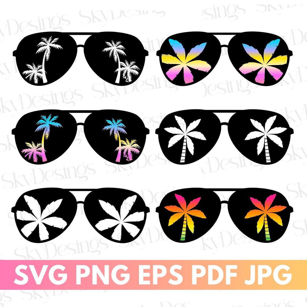 Beach Sunglasses SVG, Palm Tree Sunglasses Svg, Summer Vacation Svg ...