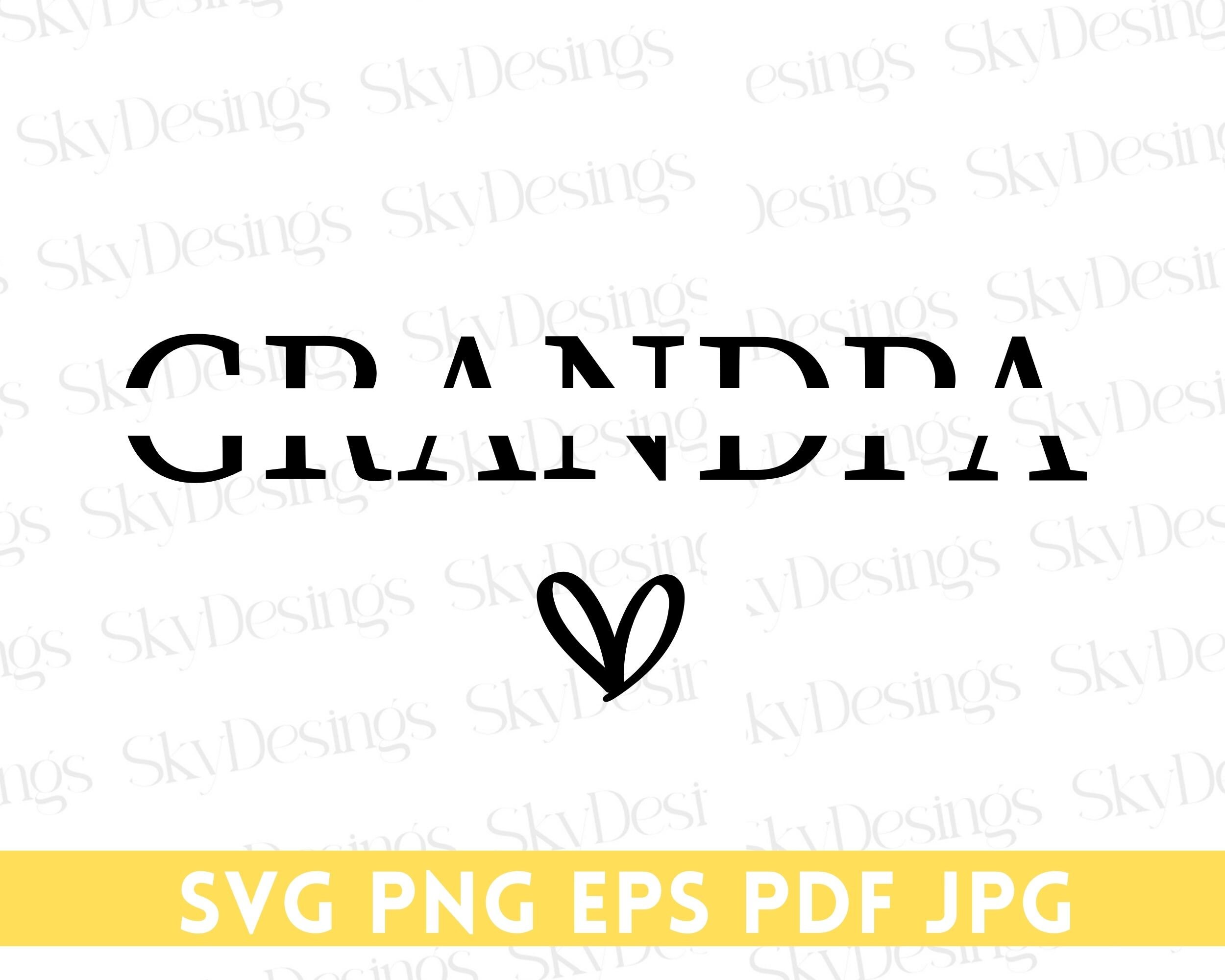 Grandpa Split Name Frame SVG, Grandfather Monogram (digital Download ...