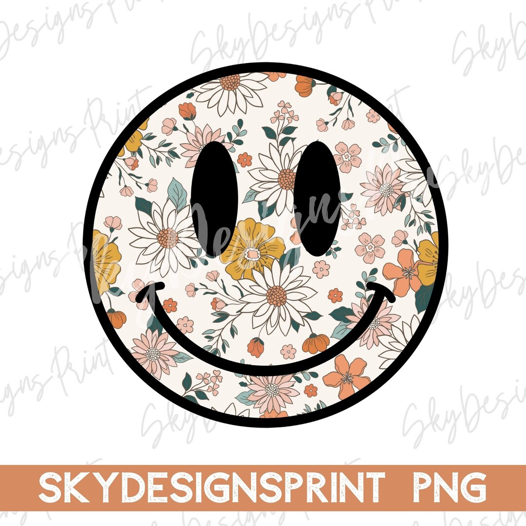 Daisy Smile PNG, Floral Smile Face Png, Spring Floral Smile Face Png ...