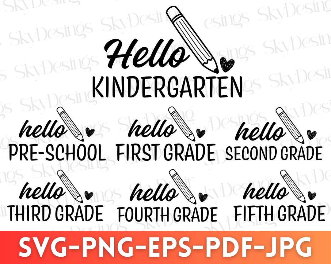 Hello School Svg Bundle, Back to School Svg Bundle, Teacher Svg, Grade ...