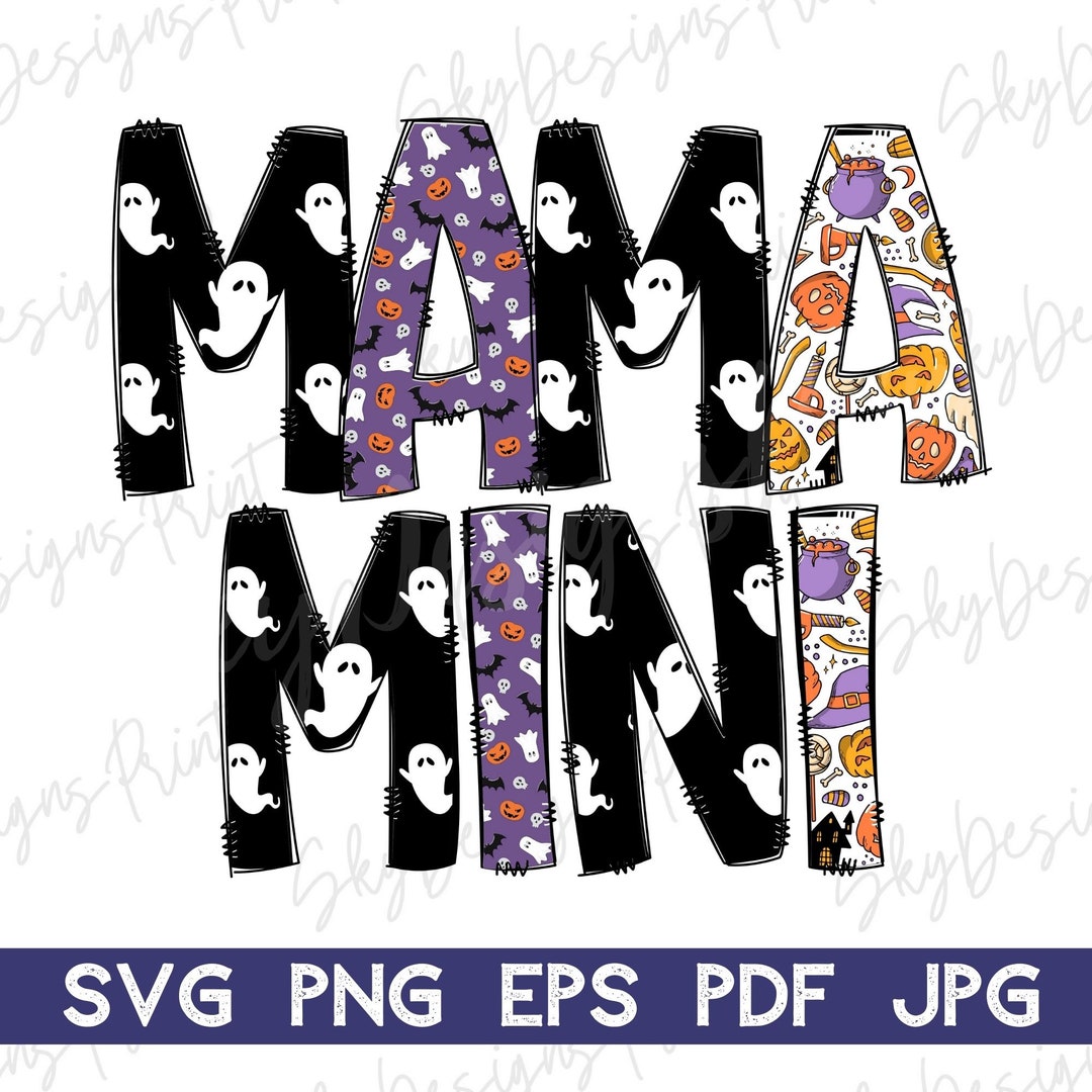 Mama Mini PNG, Halloween Mama Mini Png, Retro Halloween Png, Spooky ...