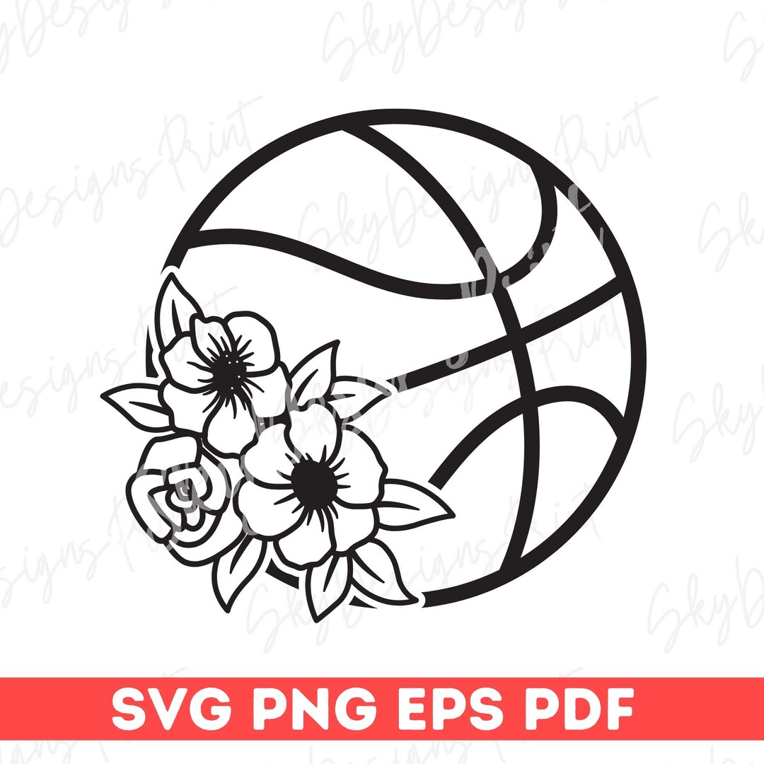 Floral Basketball SVG, Basketball Svg, Flower Basketball Ball Svg ...