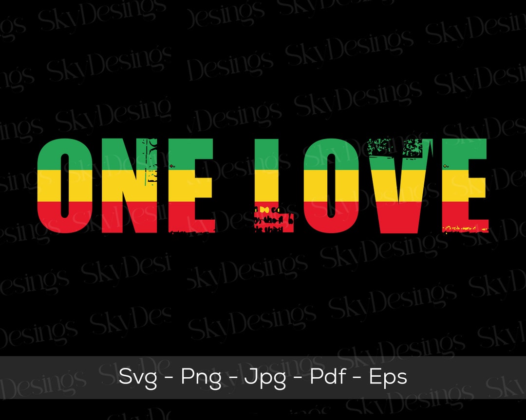 One Love Rasta SVG Design Reggae Music Lover Svg Love - Etsy
