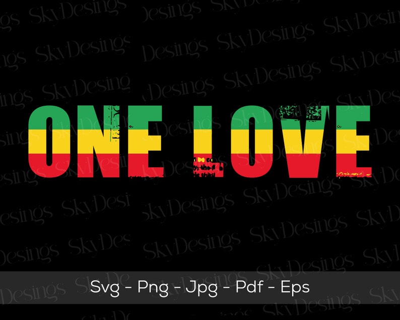 One Love Rasta SVG Design Reggae Music Lover Svg Love - Etsy